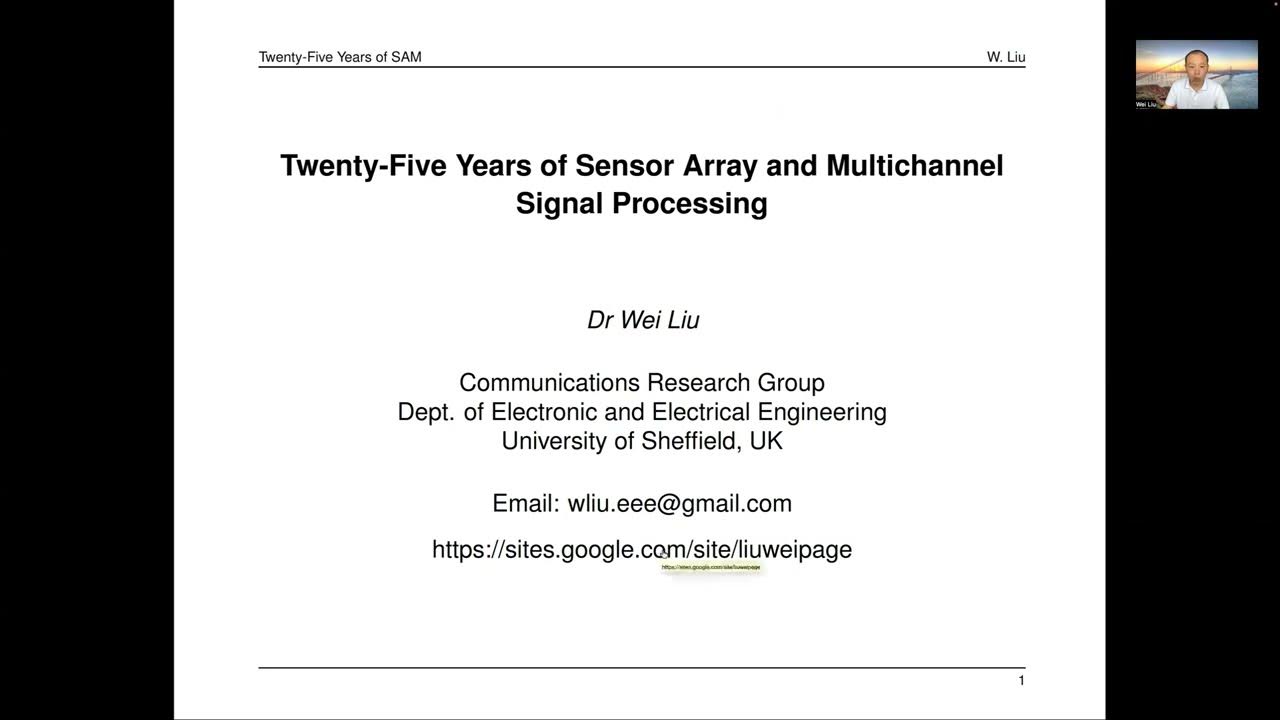 Twenty-Five Years of Sensor Array and Multichannel Signal Processing - YouTube