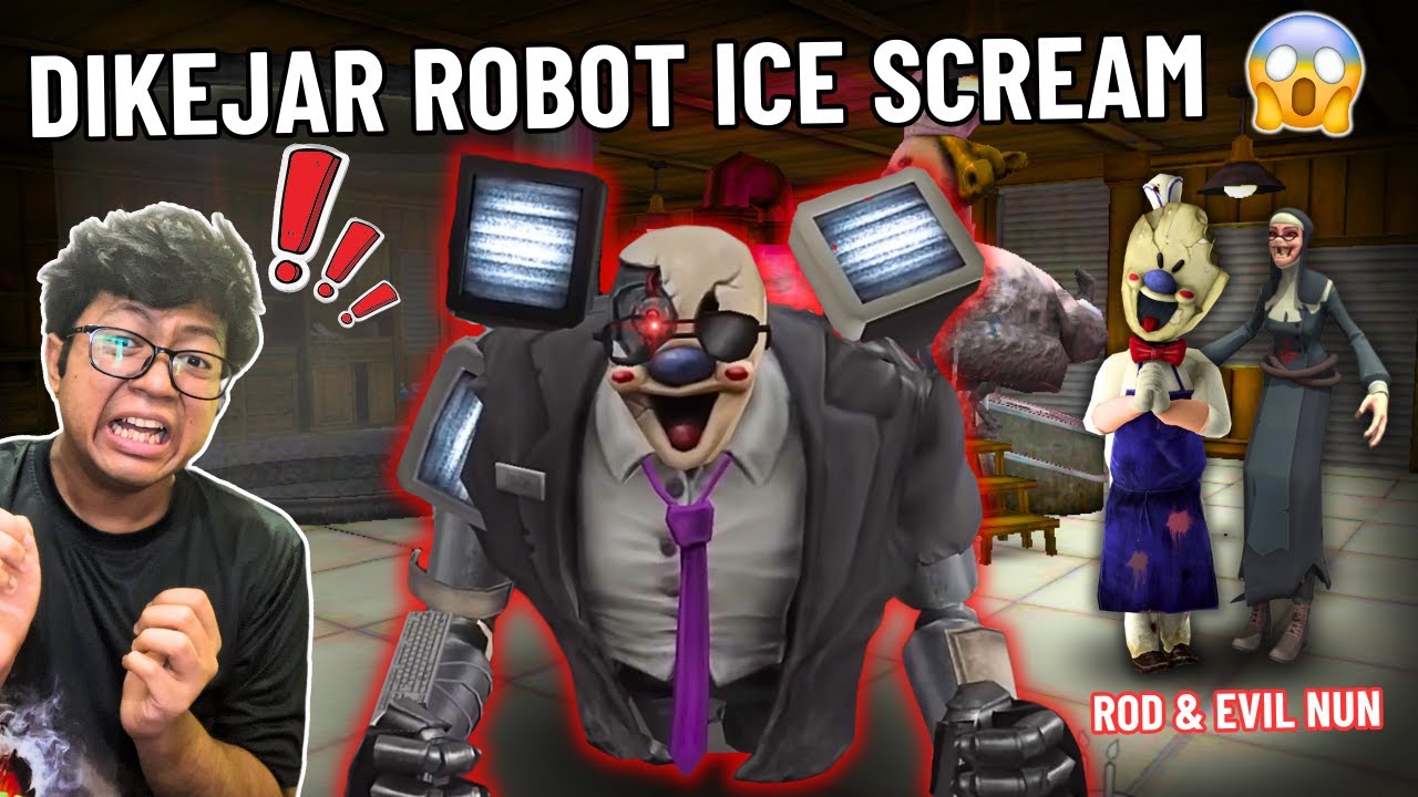 DIKEJAR ROBOT ROD ICE SCREAM 😱 Ice Scream 8 Final Chapter Indonesia ...