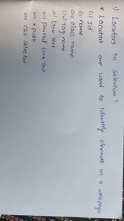 what are 8 different types of Locators in selenium? Locators notes ...