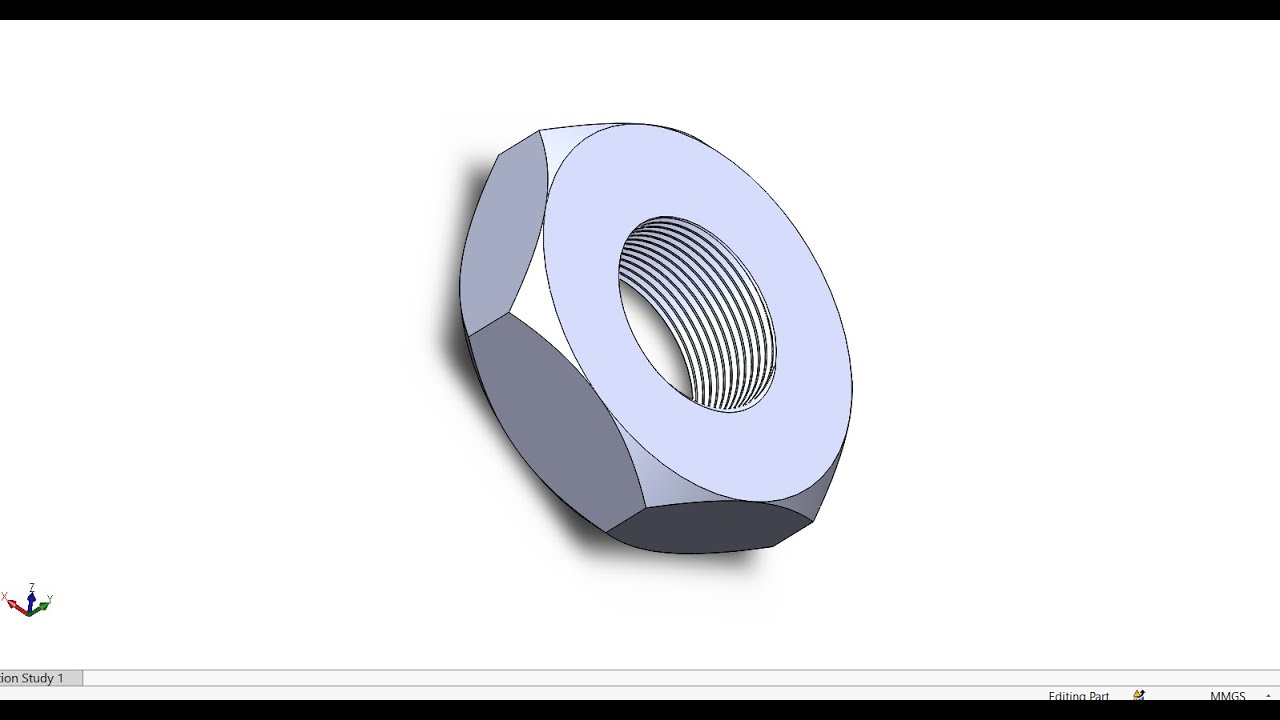 How To Create Nut In Solidworks Design - YouTube