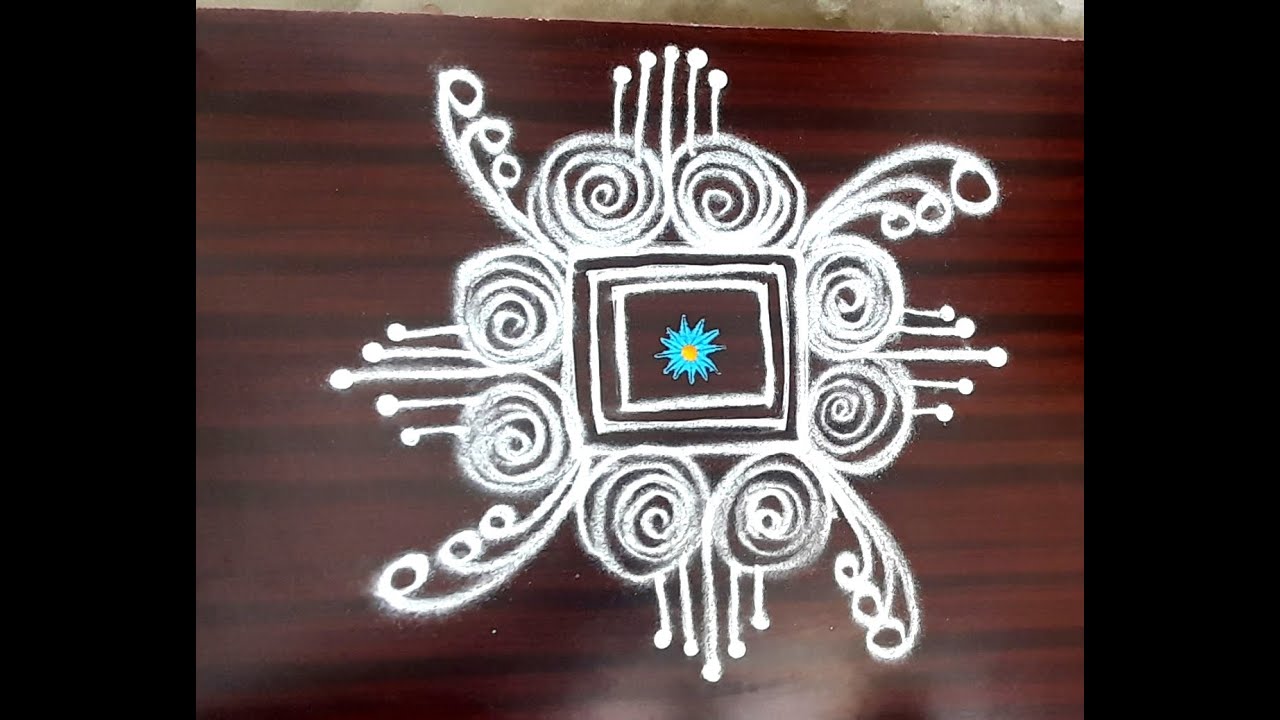 Rangooli Kolam - Art//Simple rangoli using spoon//multicolor rangoli ...