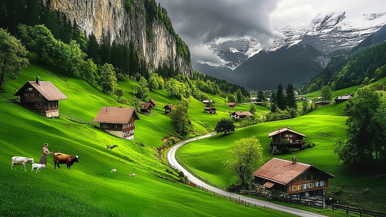 Switzerland’s Countryside Life - Relaxing Walk in Most Beautiful Swiss ...