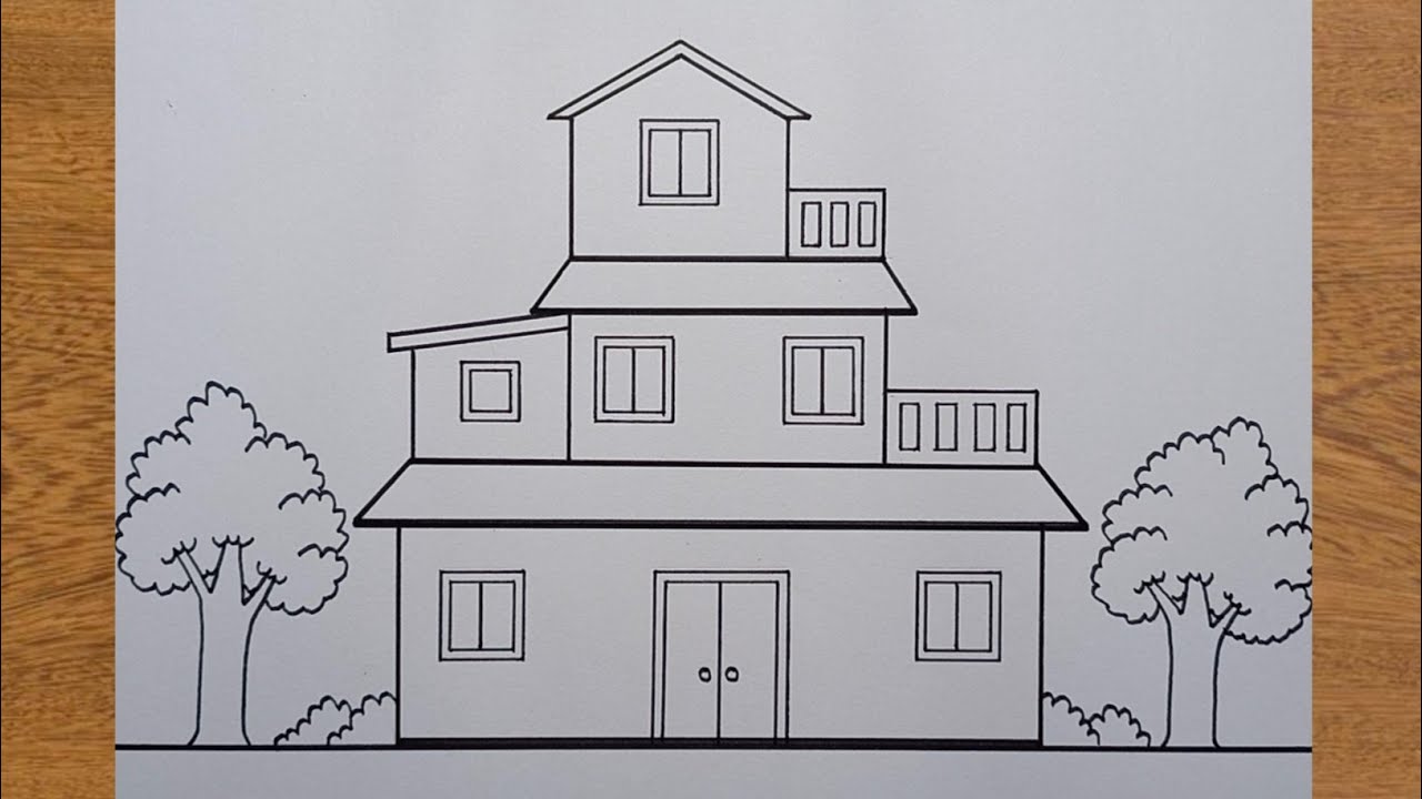 How to Draw a Level 3 House || The method is very easy - YouTube
