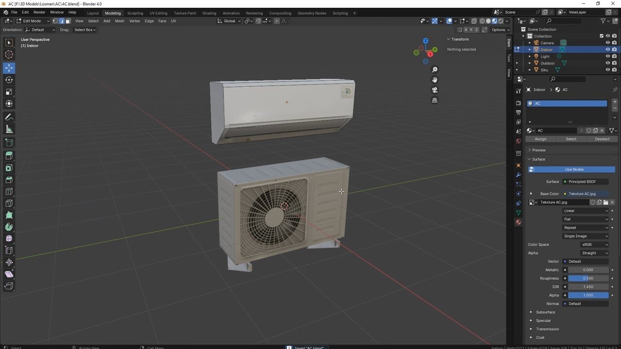 Membuat model 3D AC Indoor dan Outdoor nya - Belajar Blender - YouTube