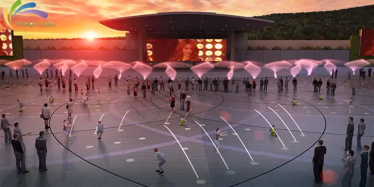 Water Park Fountain Jumping Jets Design Outdoor Fountain Design - YouTube