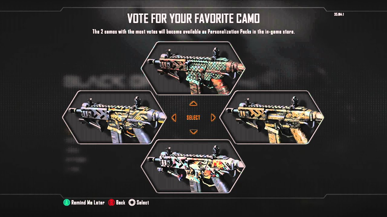 Black Ops 2 New Camos Vote