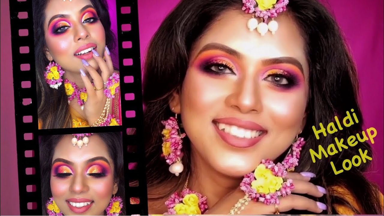 Light base Haldi makeup look / Boishakhee’s tutorial - YouTube