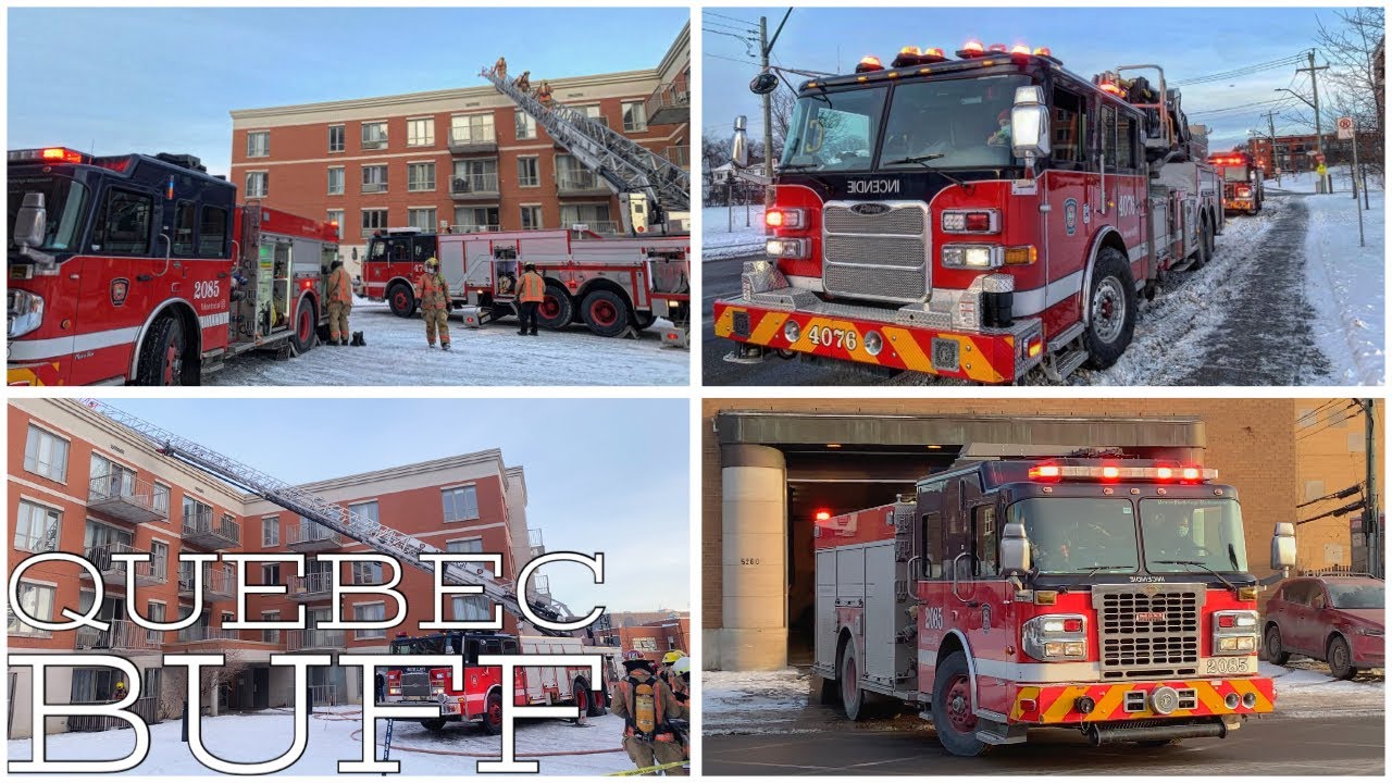 *FIRST ALARM* Montreal Fire Department (SIM) Station 4 response & 10-07 ...