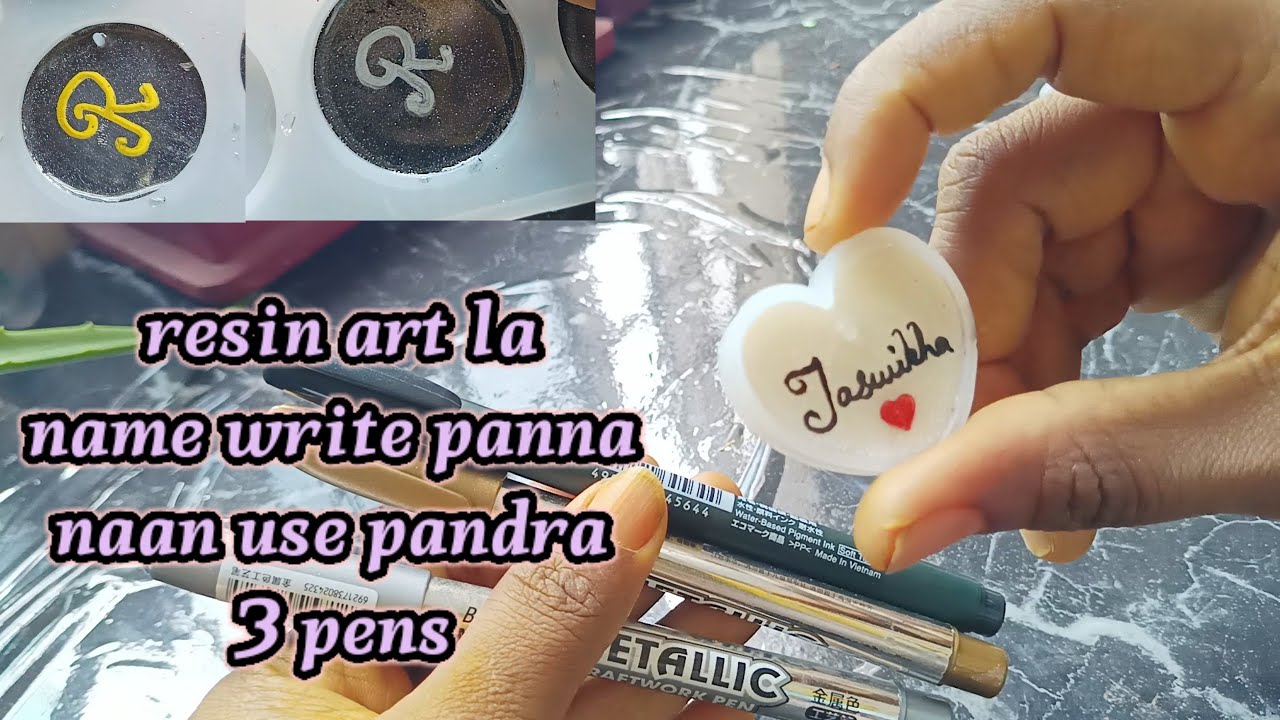 Resin art ku naan use pandra pens || small business #resinkeychain # ...
