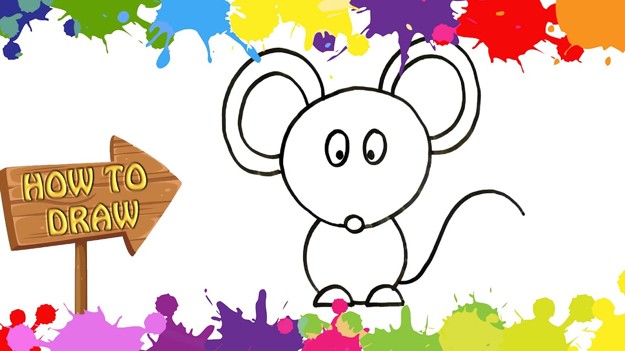 Rat drawing simple | Easy drawing for kids | Rat drawing easy step by ...