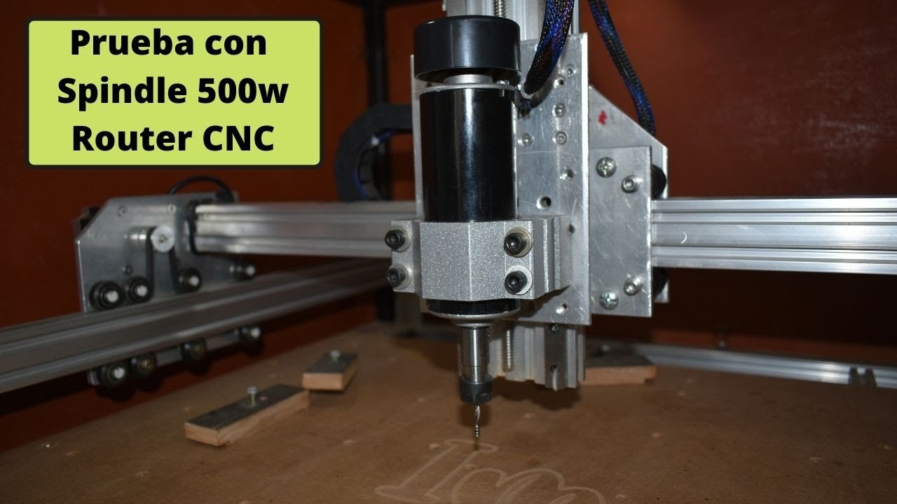Prueba con Spindle 500w / Router CNC - YouTube