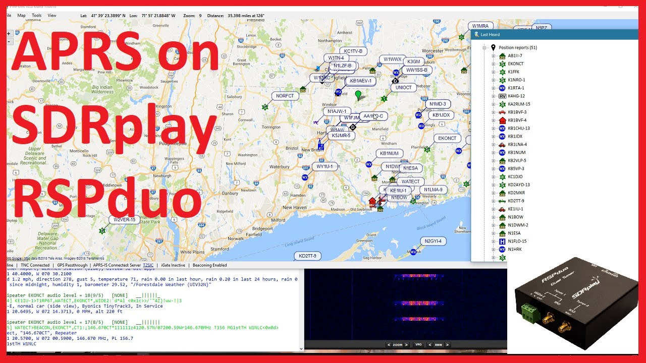 APRS on the SDRplay RSPduo using SDRuno DireWolf and PinPoint APRS - YouTube
