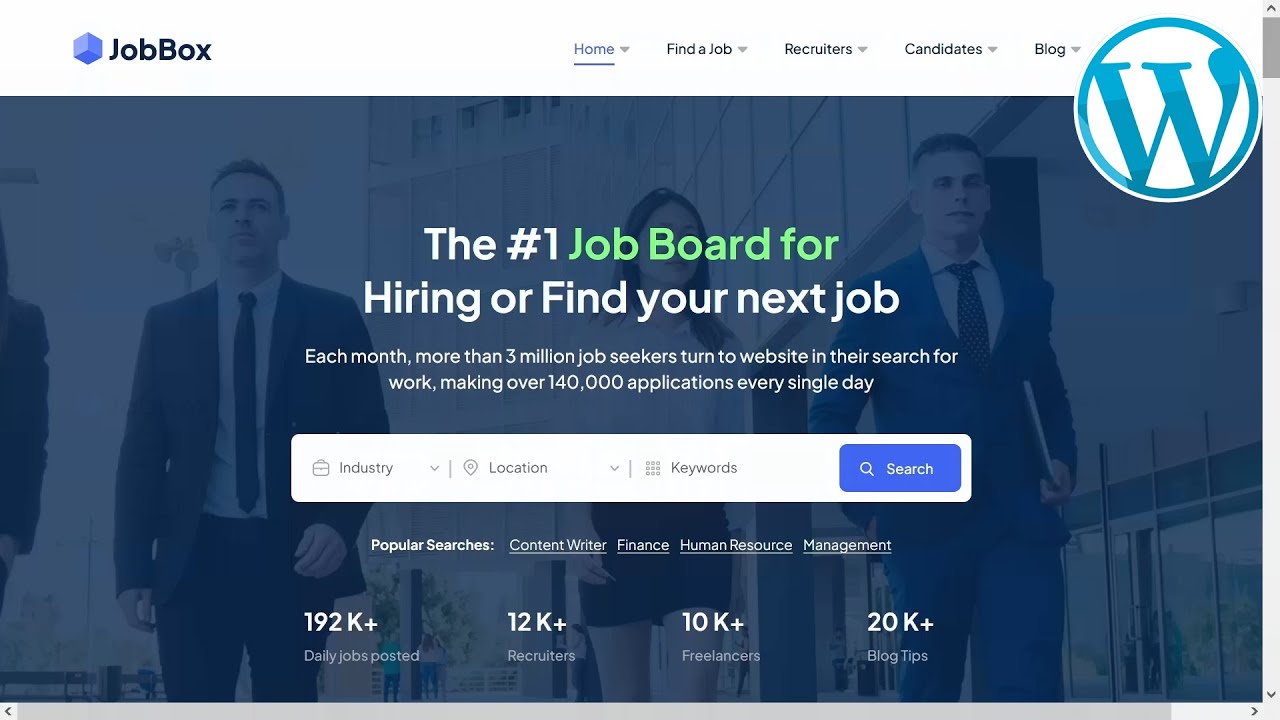 JobBox Job Board Website ★ WordPress Themes & Templates ★ - YouTube