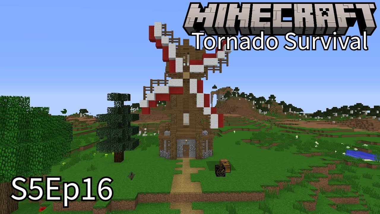 Minecraft Tornado Survival (Localized Weather Mod) S5Ep16: Windmill ...