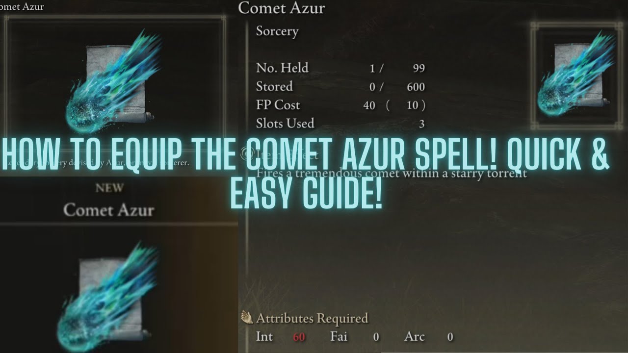 ELDEN RING-How To Equip Comet Azur Spell Quick and Easy - YouTube