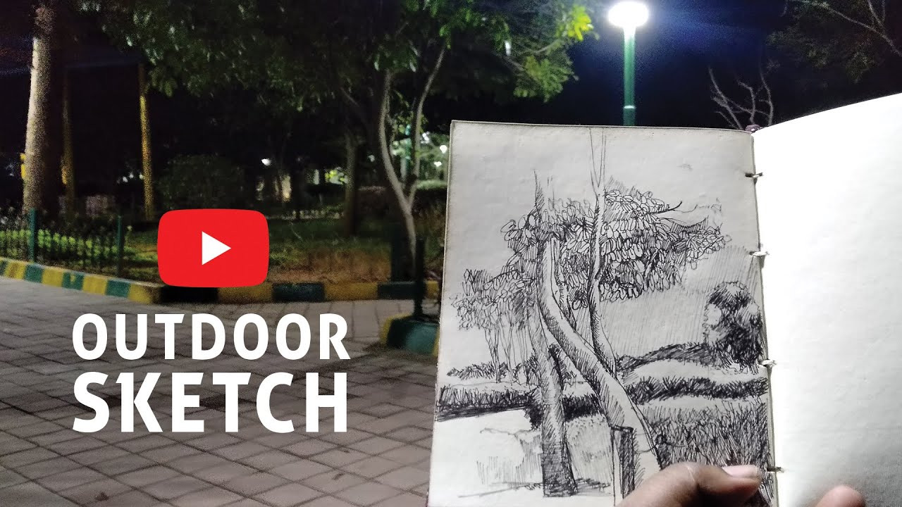 Outdoor sketching New Video \\ Outdoor Sketching \\ pen sketching - YouTube