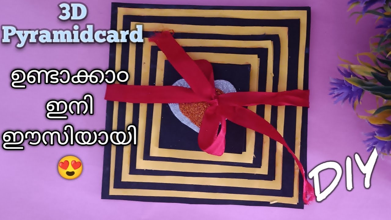 How to make pyramid card | pyramid card tutorial | best handmade card ...