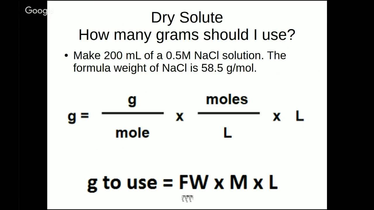 Lab 2 Part 1: Making Solutions From A Dry Solute - YouTube