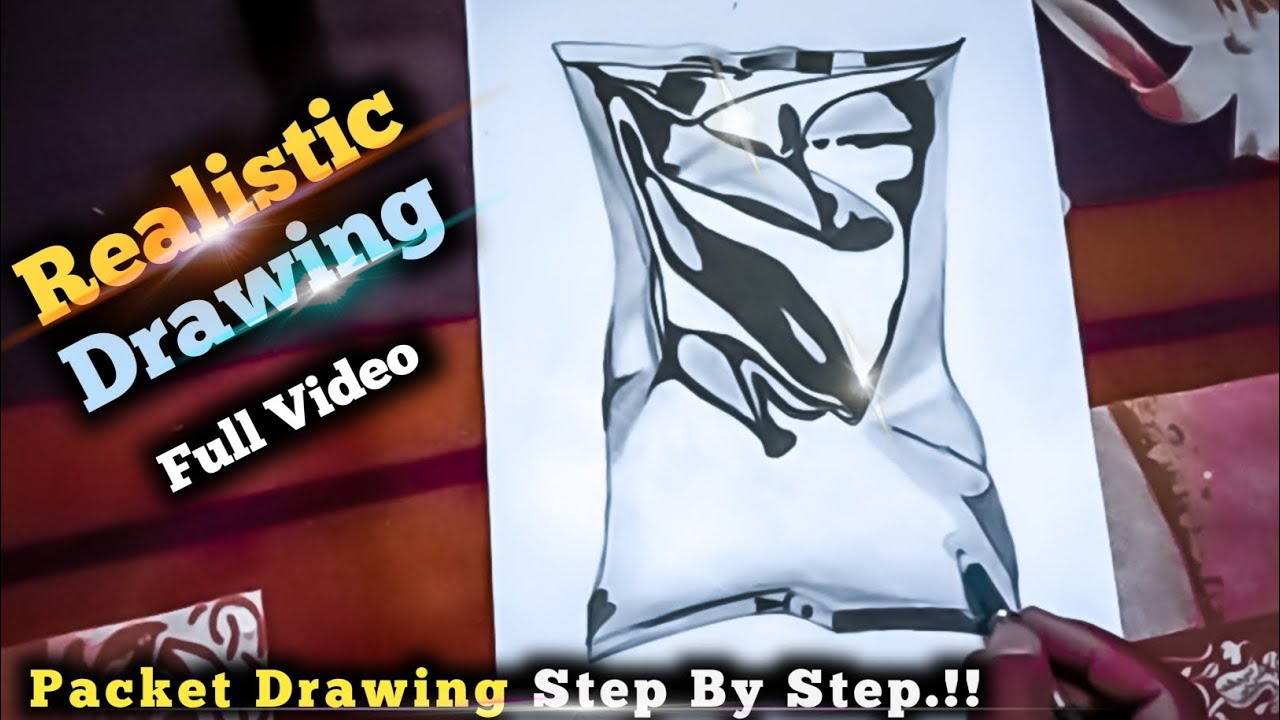Realistic Packet Drawing 😯#trending #art #drawing - YouTube