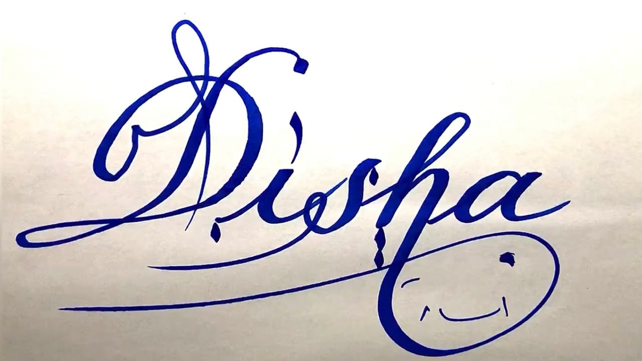 Disha Name Signature Calligraphy Status | How to Draw, Cursive ...