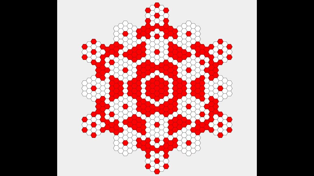 Sum of Neighbours Cellular Automaton, Modulo 7, Hexagon Grid - YouTube