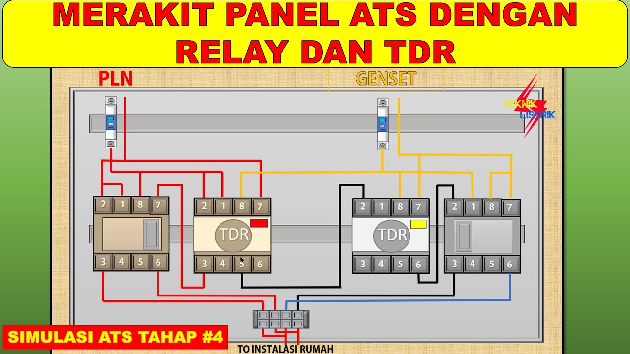 Cara Merakit Panel ATS PLN ke Genset dengan Relay dan TDR On Delay ...