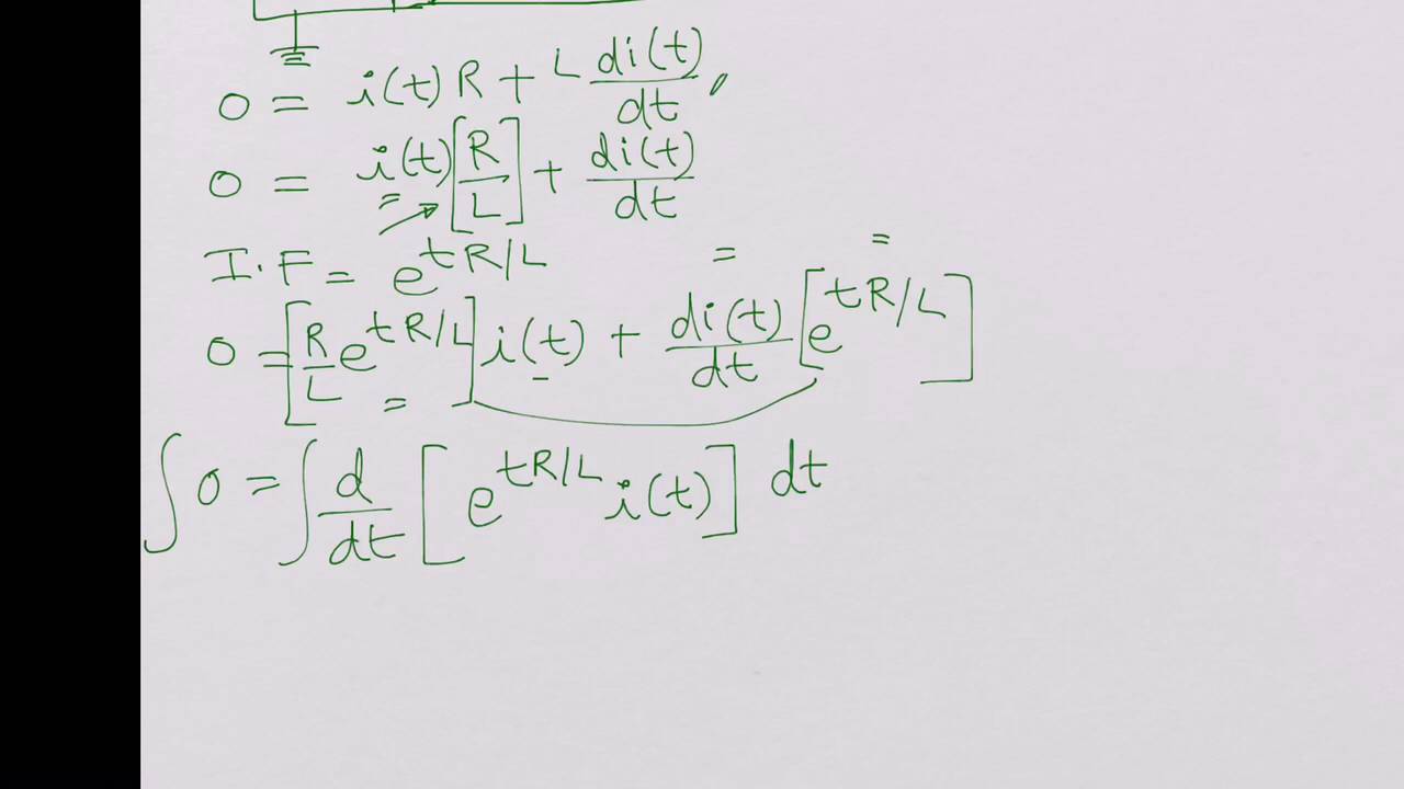 RL Circuit Discharging, Solving Differential Equation, Transient ...
