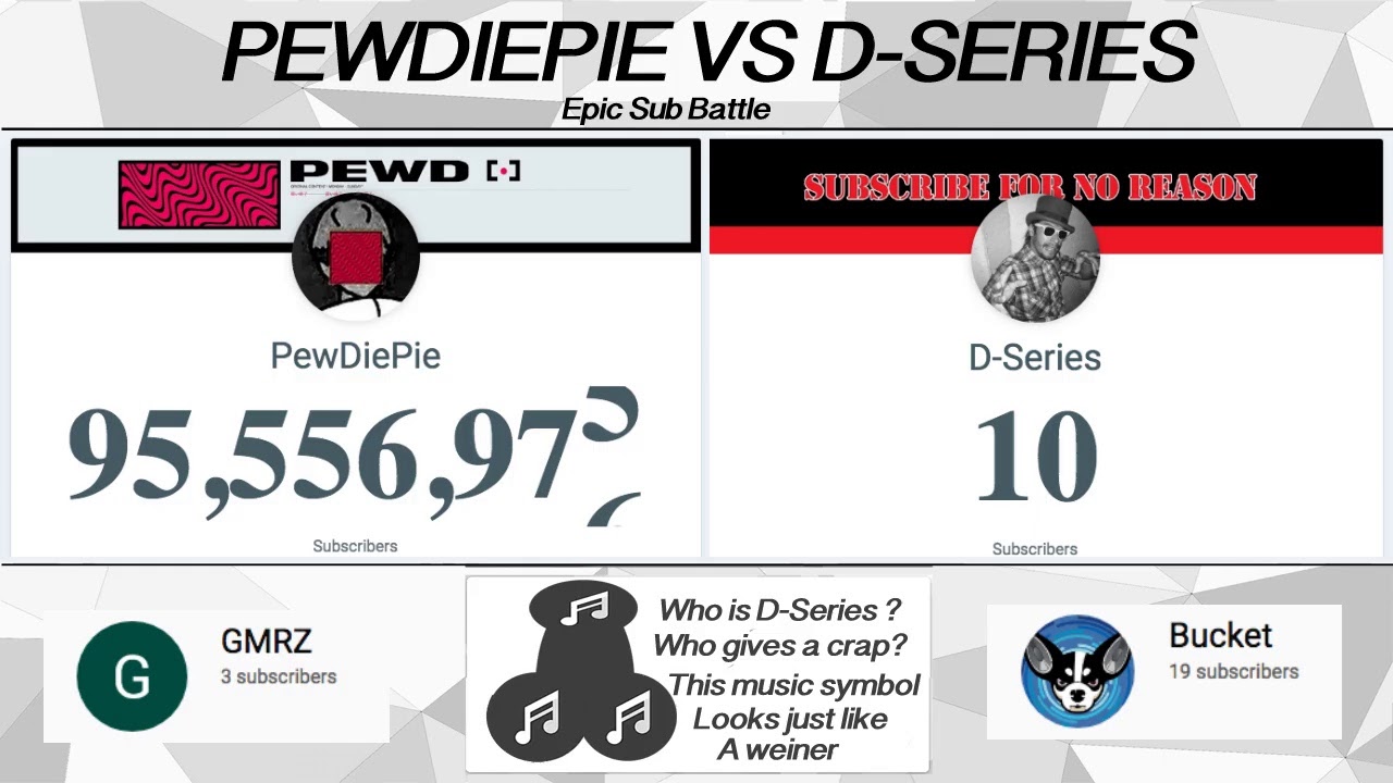 PEWDIEPIE VS T-SERIES (D-Series) : LIVE SUB COUNT - YouTube