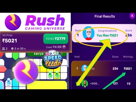 RUSH APP SPEED LUDO ₹5021 KA BEST GAMEPLAY!!RUSH GAMING UNIVERSE !🤑🤑🤑🤑 ...