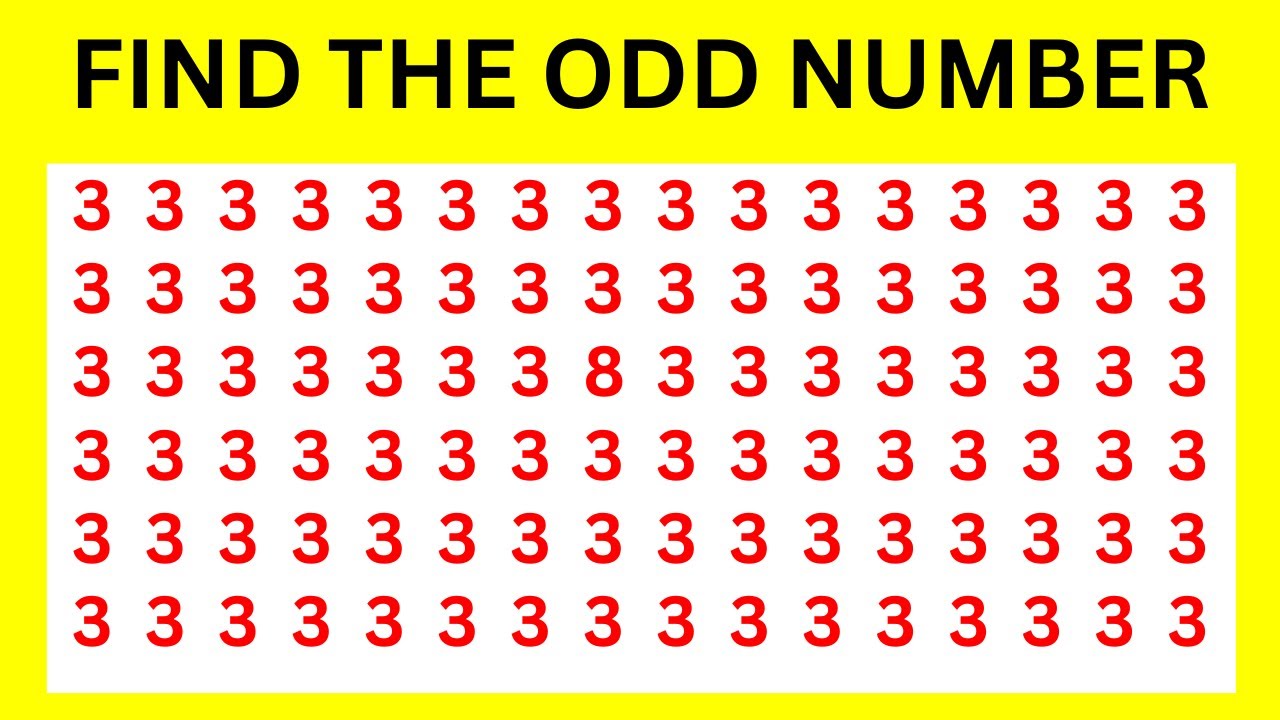 Can You Find The Odd Number? How Good Are Your Eyes | Fun Quiz Game ...