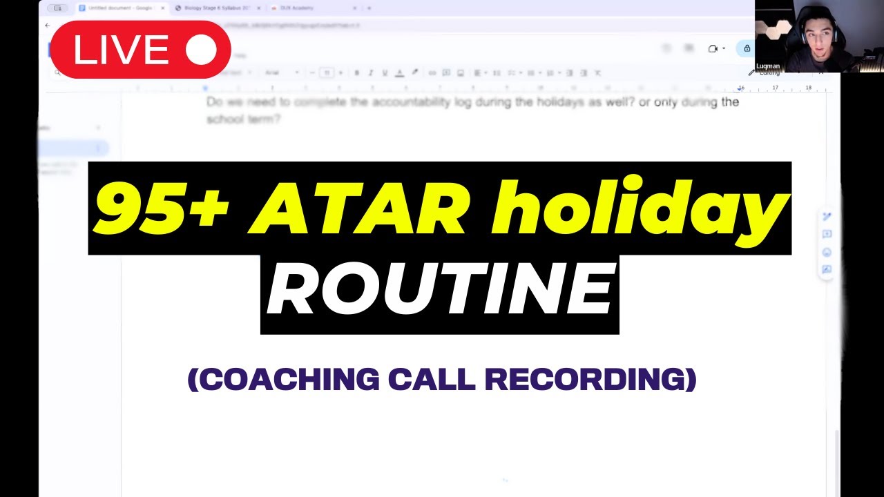 My Year 12 Holiday Routine that got me a 95+ ATAR - YouTube