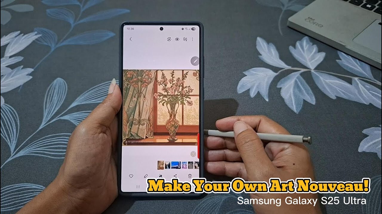 How to Use Drawing Assist Text to Image with S Pen (Art Nouveau) on ...