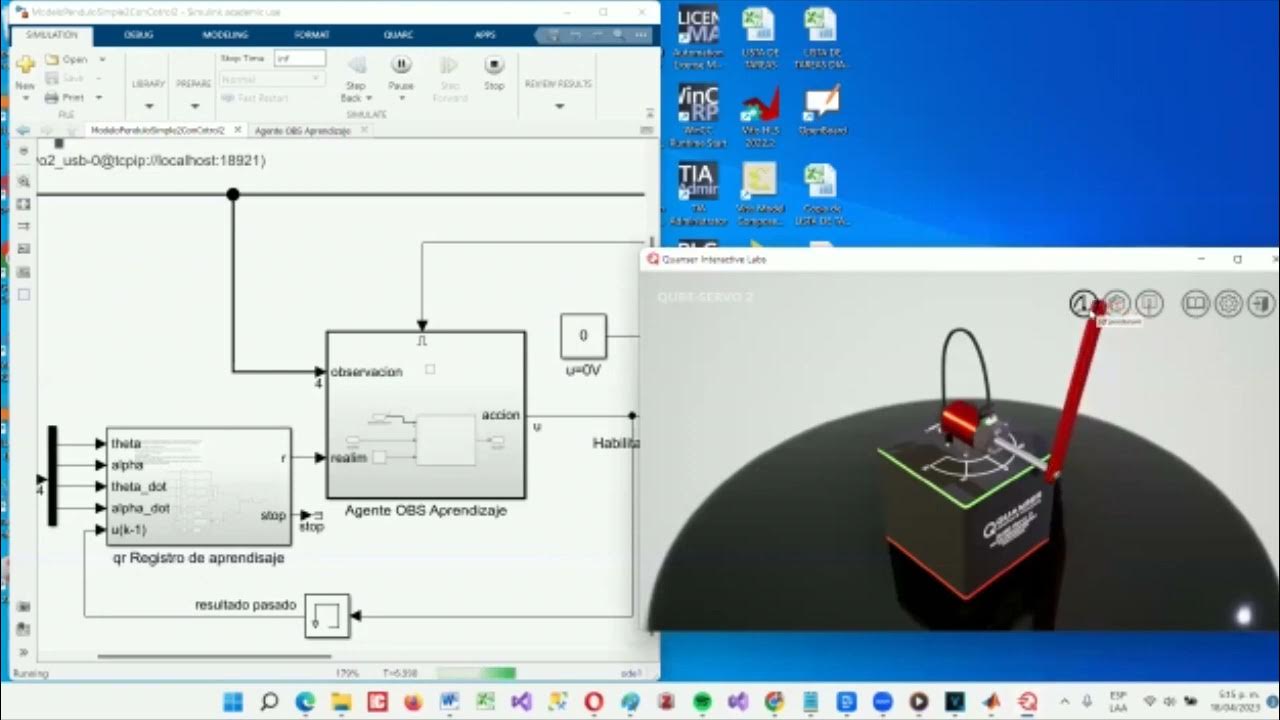 Control péndulo invertido con Matlab de Simulink y QUBE-Servo 2 QUANSER ArturoCursos - YouTube