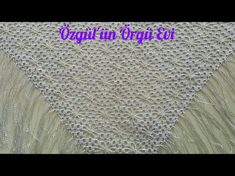 TIĞ İŞİ ÜÇGEN ŞAL | SİMLİ İP İLE GELİN ŞALI YAPIMI