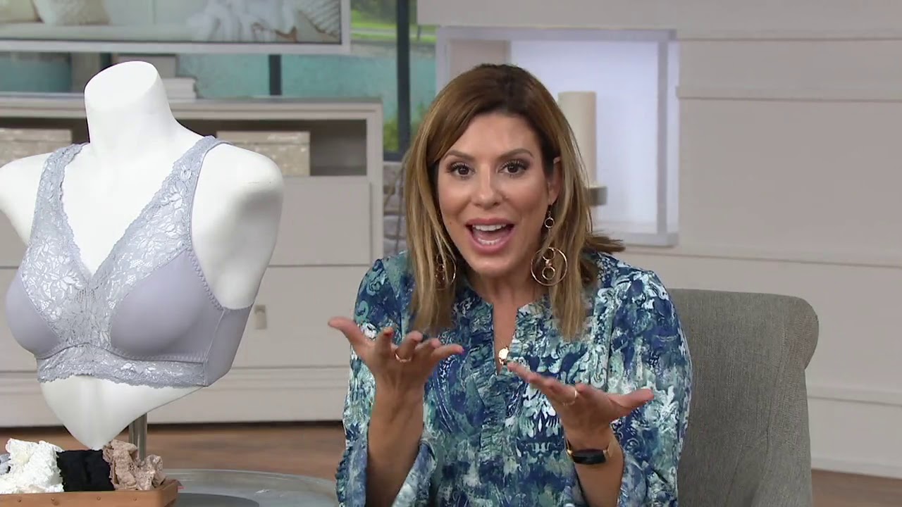 Breezies Set of Two Soft Support Lace Bras on QVC - YouTube