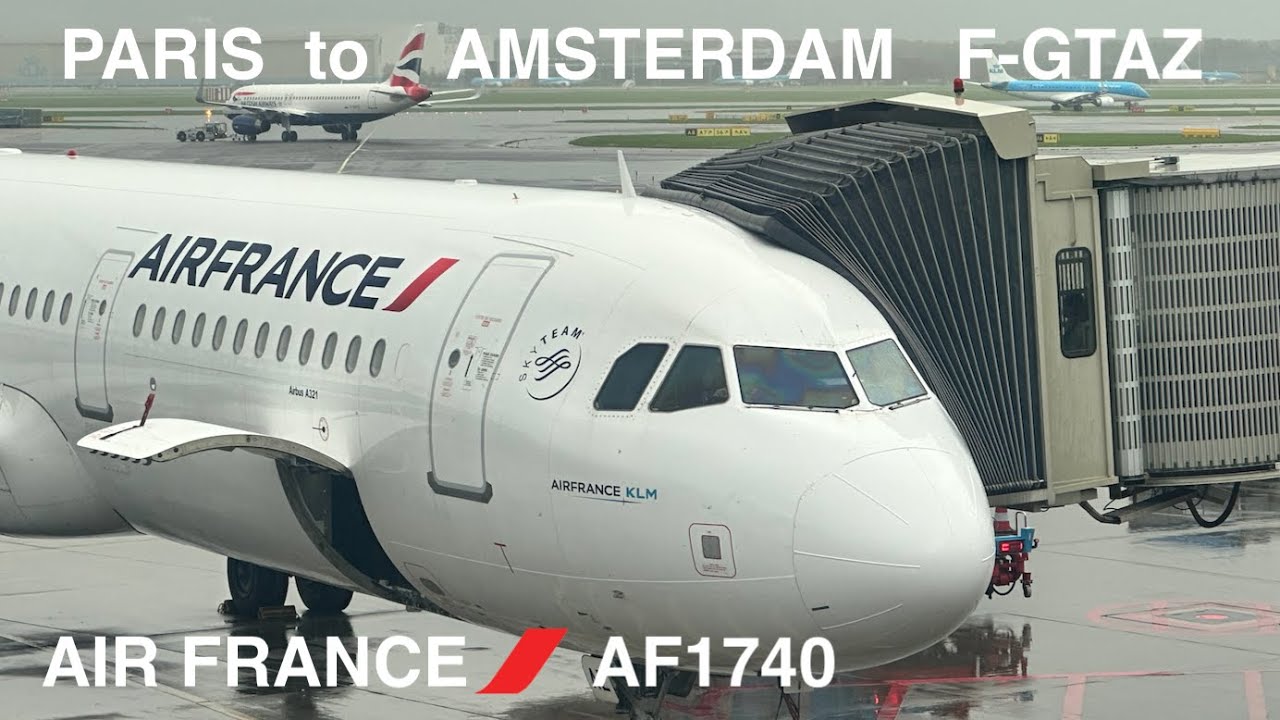 AIR FRANCE AF1740 Airbus A321-212 F-GTAZ From Paris to Amsterdam # ...