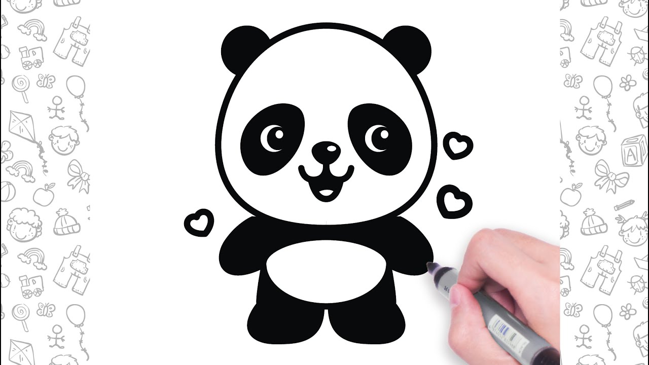 🐼Easy Panda Drawing | How to Draw a Panda💖 - YouTube
