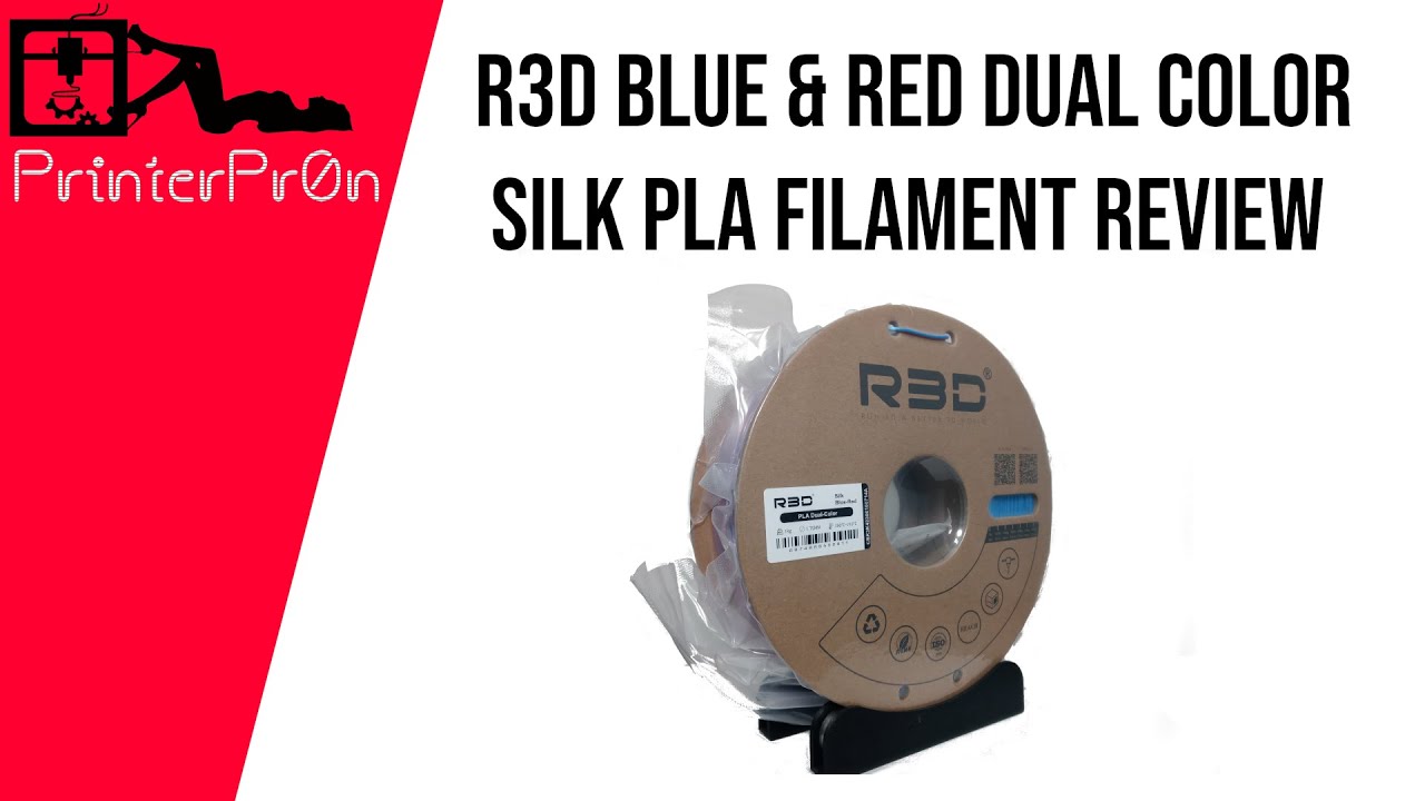 R3D Red and Blue Silk PLA Filament Unboxing and Filament Review - YouTube