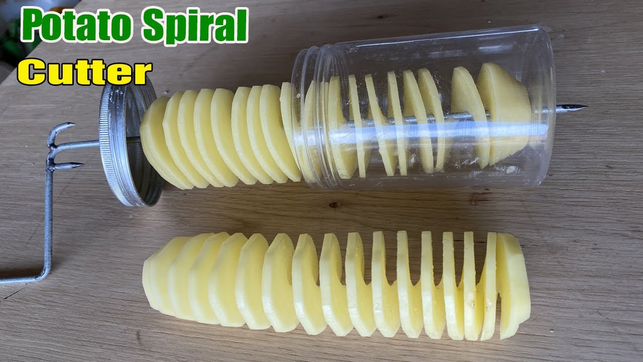 How To Make A Spiral Potato Cutter, DIY spring potato machine - YouTube