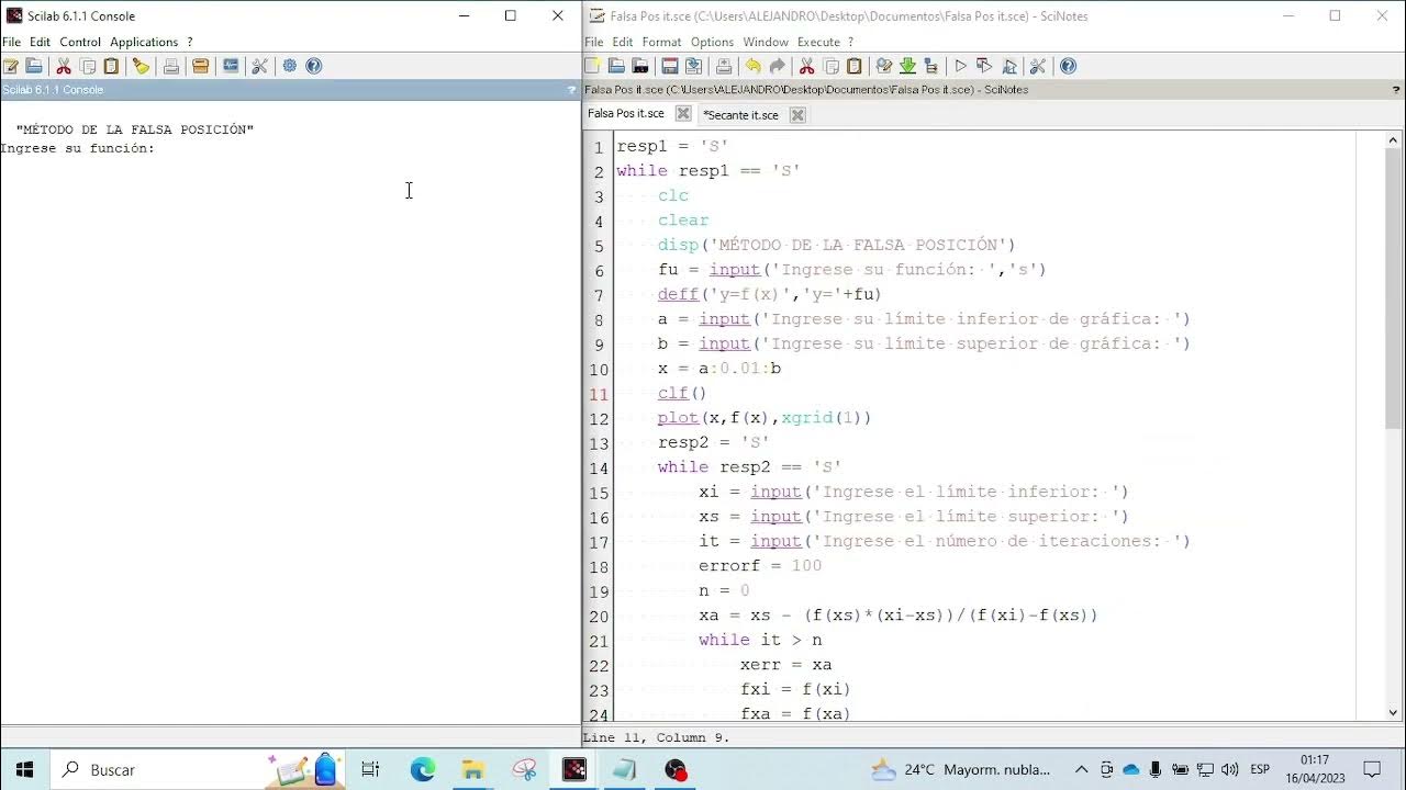 3. Métodos numéricos en Scilab. Método de la falsa posición y método de la secante. - YouTube