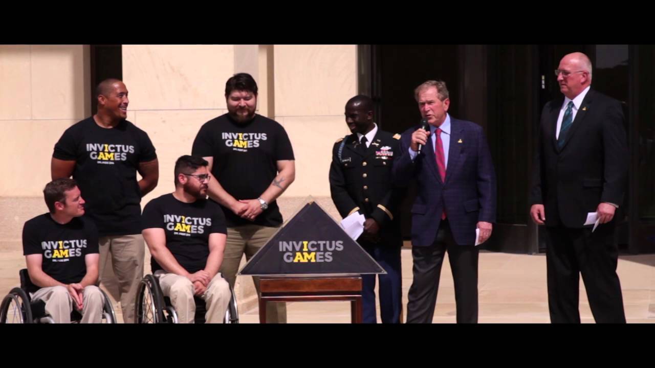 Invictus Games Flag Tour Visits the Bush Institute - YouTube