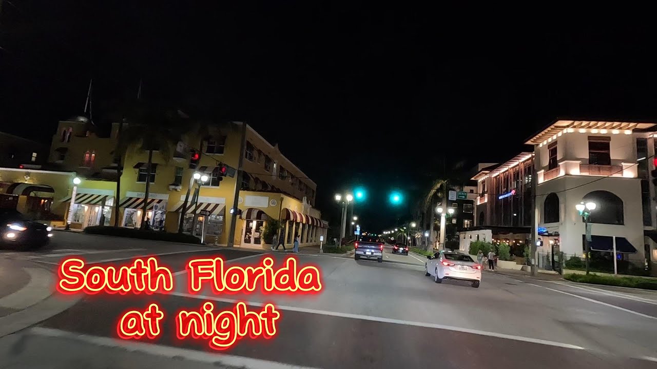 Driving south Florida at night 4k video - YouTube