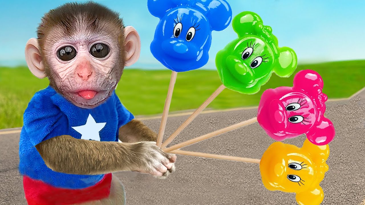 Monkey Baby Ton Ton Make So Yummy Jelly and Take a Bath with Cute ...