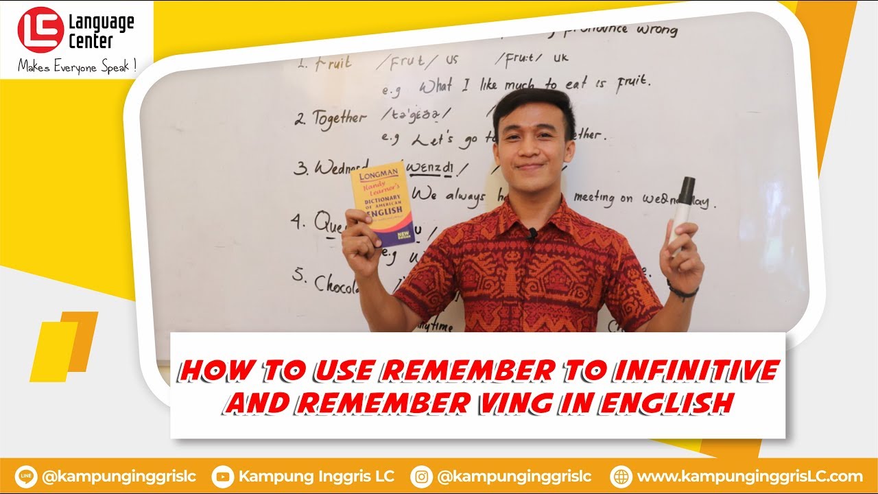 How To Use Remember To Infinitive And Ving In English | TEATU with Mr ...