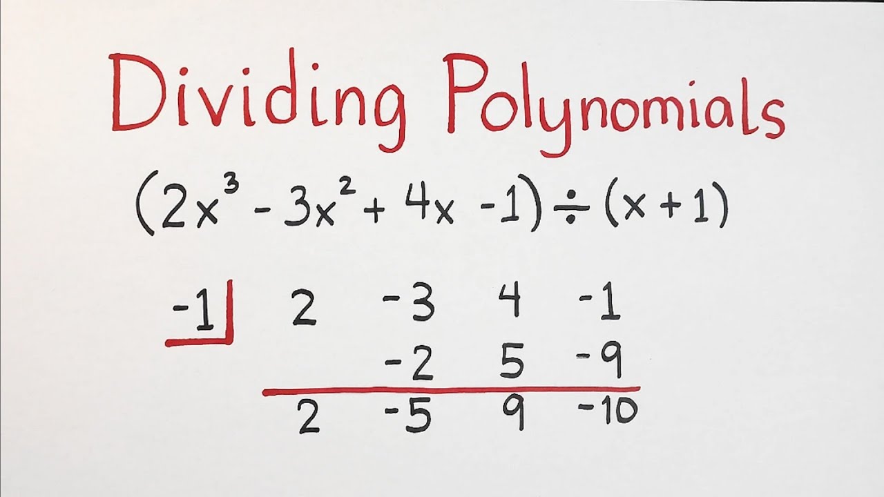 Dividing Polynomials - Synthetic Division - YouTube