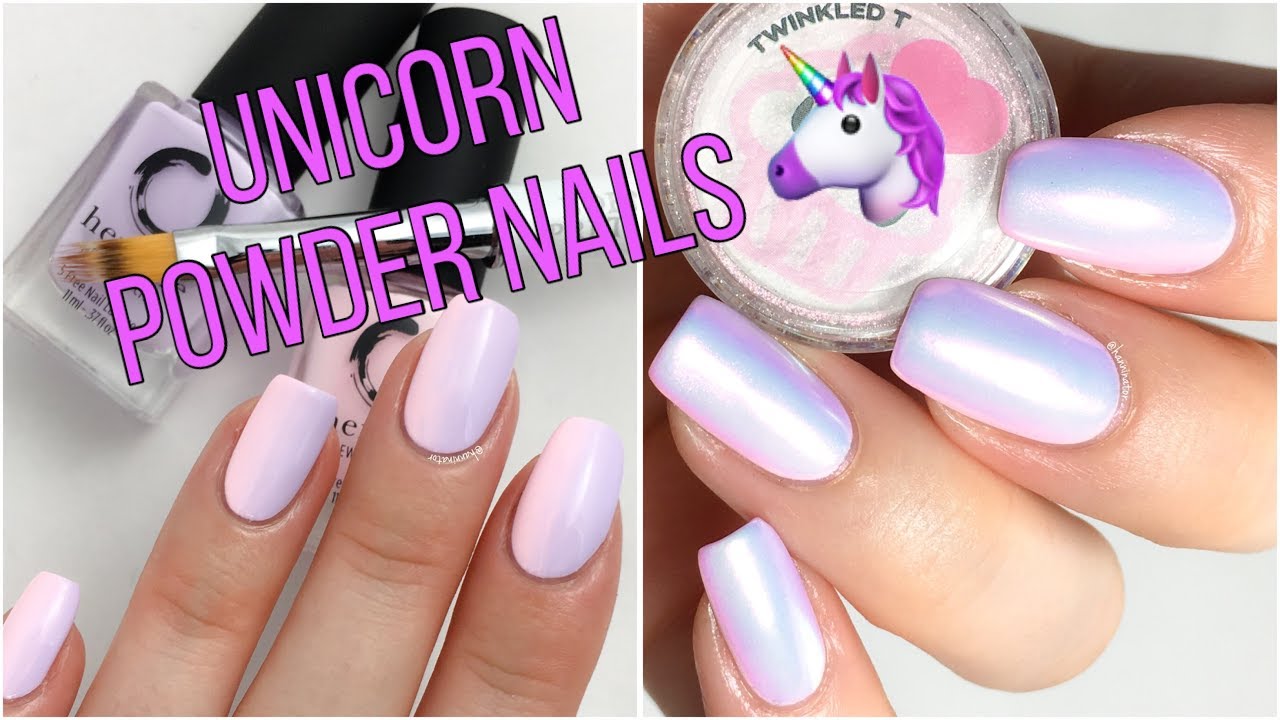 Unicorn powder nails | Nail art tutorial - YouTube