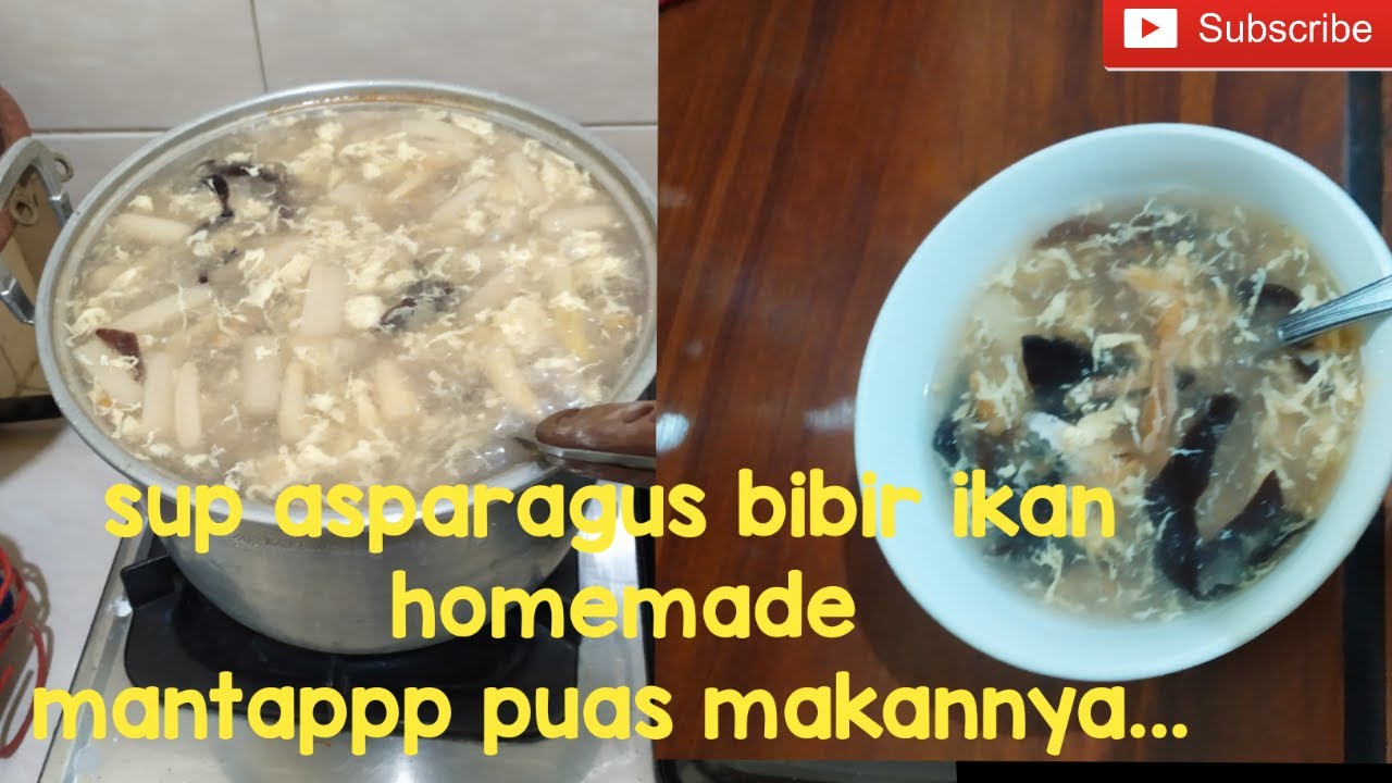 sup asparagus bibir ikan homemade - YouTube