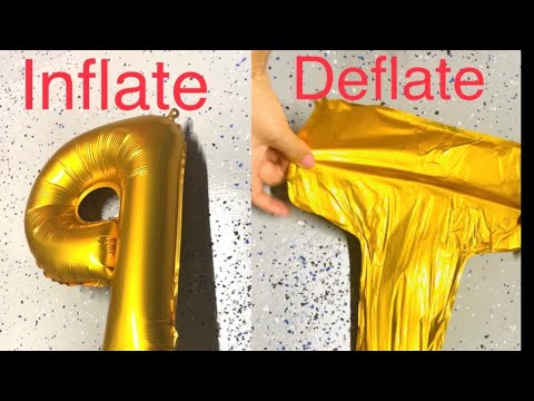 How To Deflate / release an air from a foil balloon with straw ...