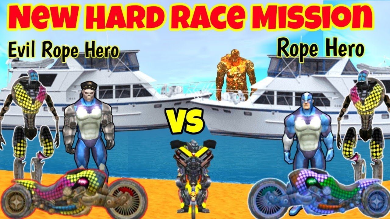 Evil Rope Hero Vs Rope Hero New Hard Race Mission in Vice Town | Rope ...