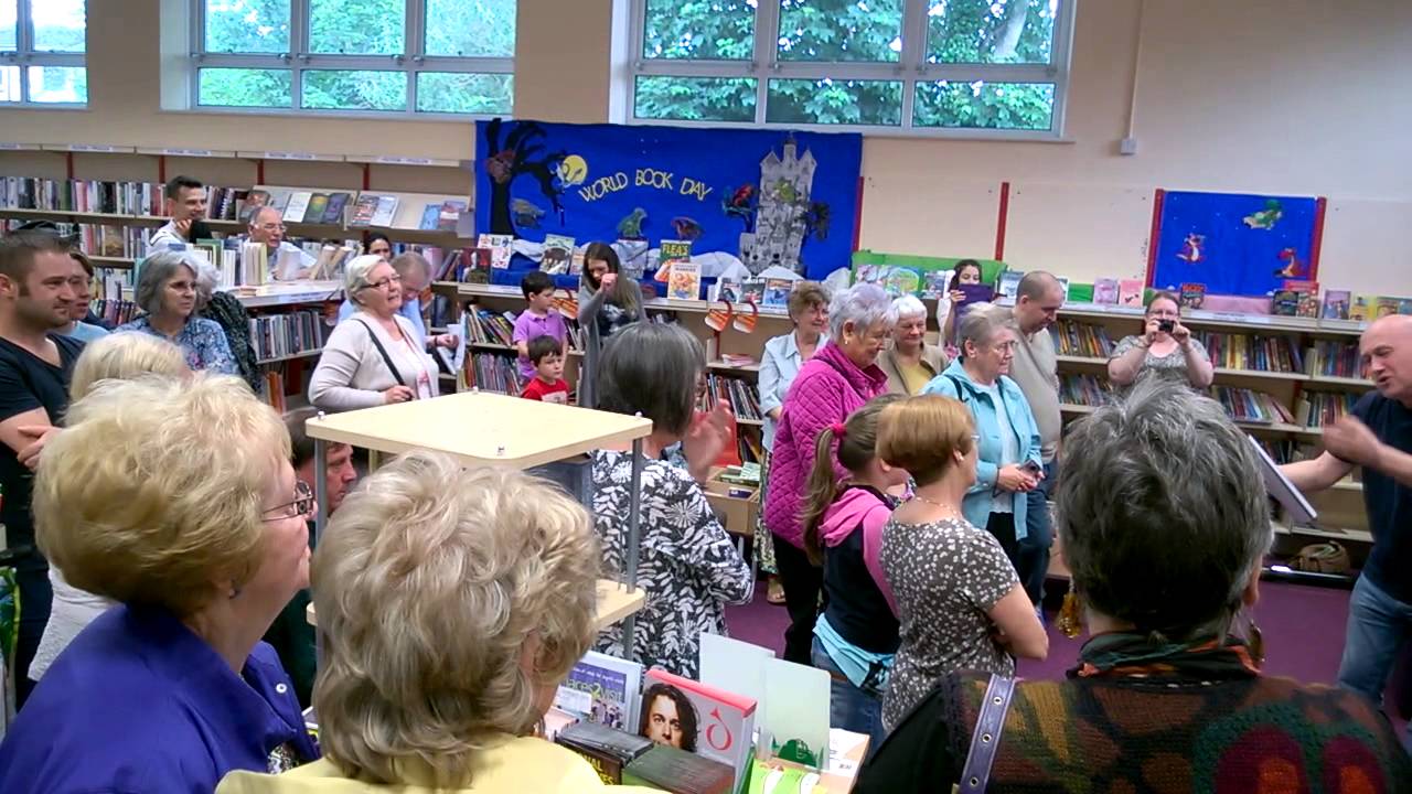 "Don't cut libraries!" Rhydyfelin library protest - YouTube